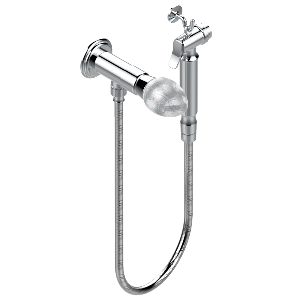 Wc douche set including: valve, trigger spray, reinforced hose (1.25m ...