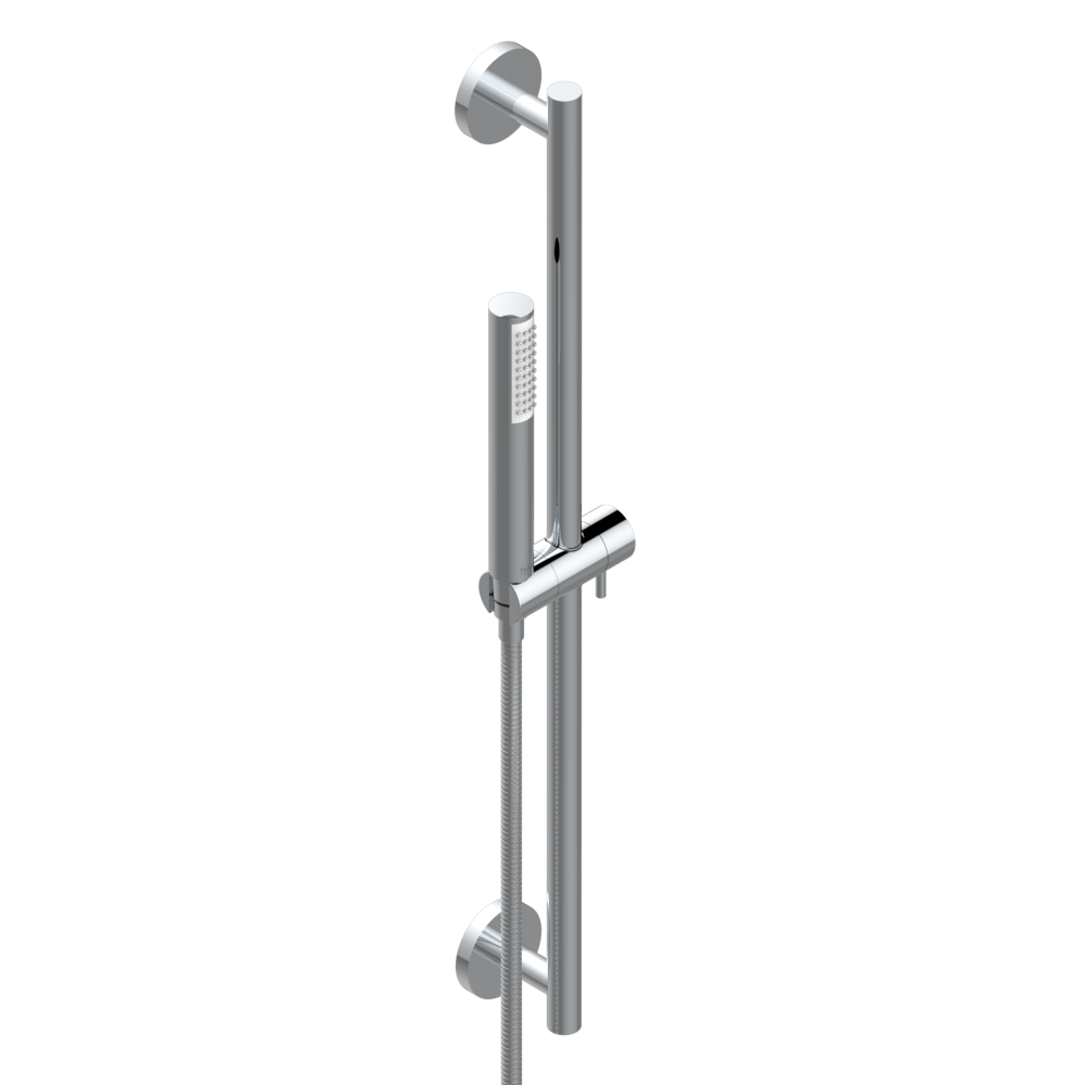 Wall mounted stylised handshower, 60 cm slidebar, hose and hook - no ...