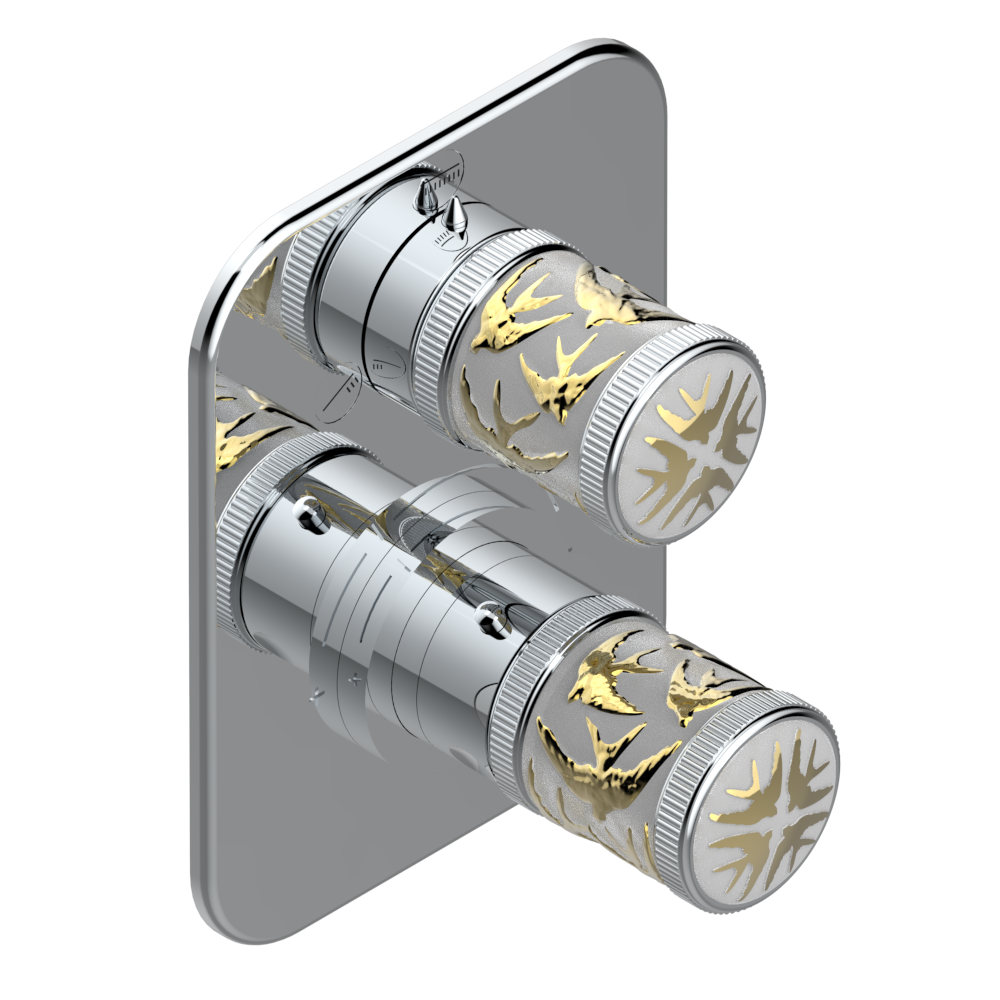 Trim for THG thermostat with stop valve and 3 way diverter,- ref. 5 ...