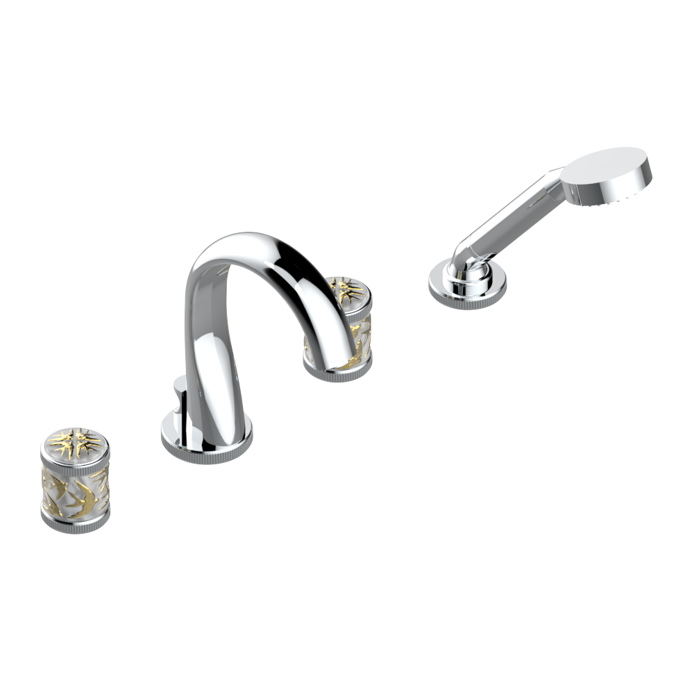Roman tub set with diverter spout and handshower, 3/4" valves | A4L ...