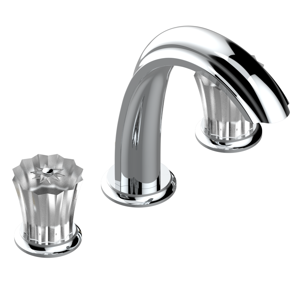 Смеситель устанавливаемый на борту раковины на три отверстия с донным ...